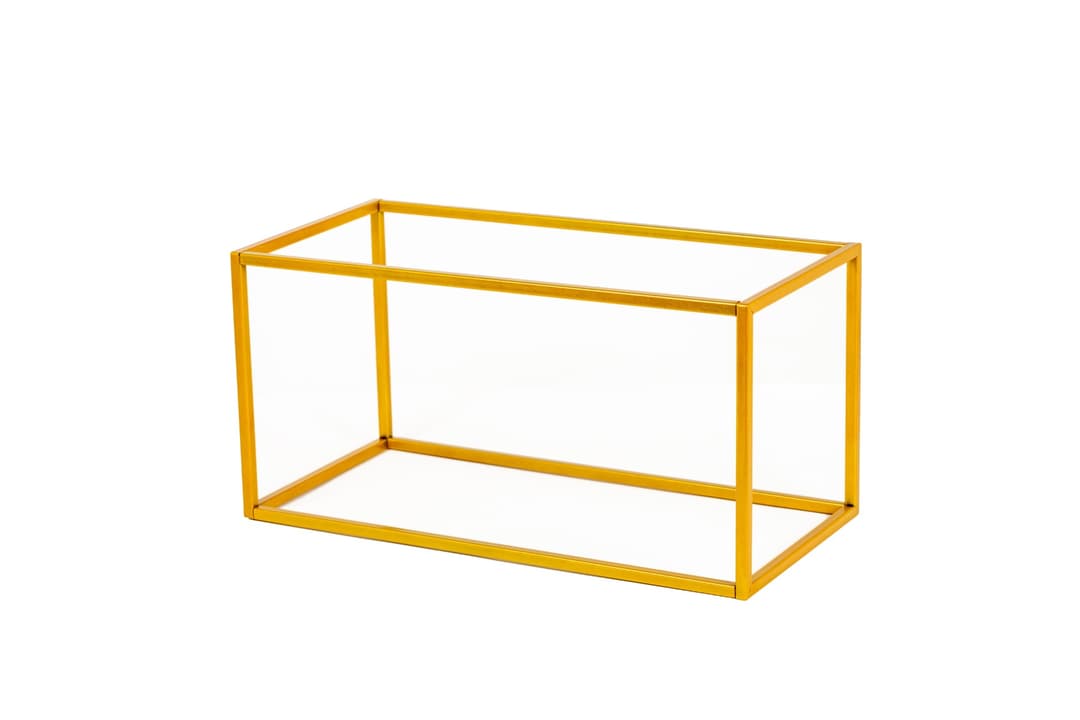 18" Gold Metal Rectangular Stand | Wholesale Flowers & Supplies