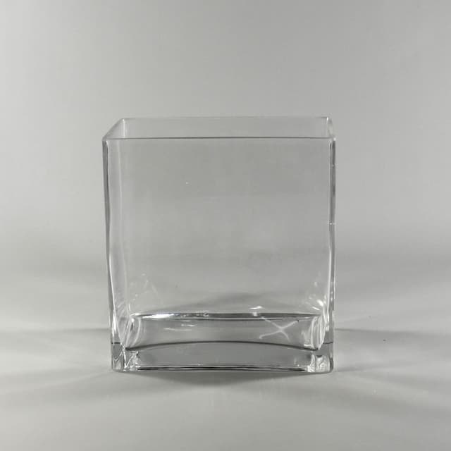 8" Tall Flat Rectangle Glass Vase | Wholesale Flowers & Supplies
